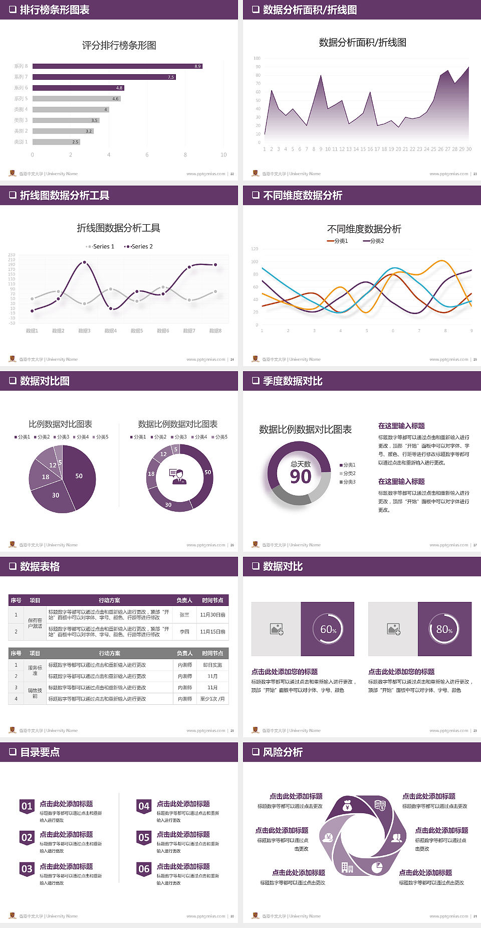 香港中文大学PPT模板下载_校神PPT网